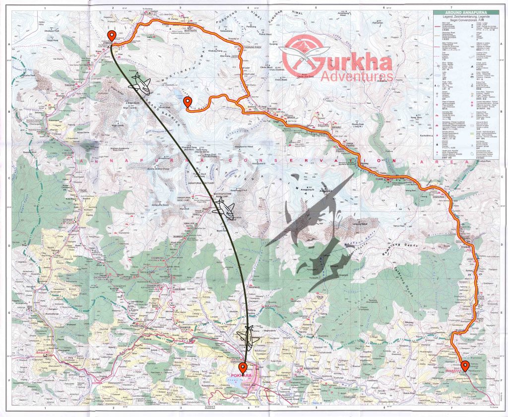 Annapurna Circuit Trek Map - Gurkha Adventures