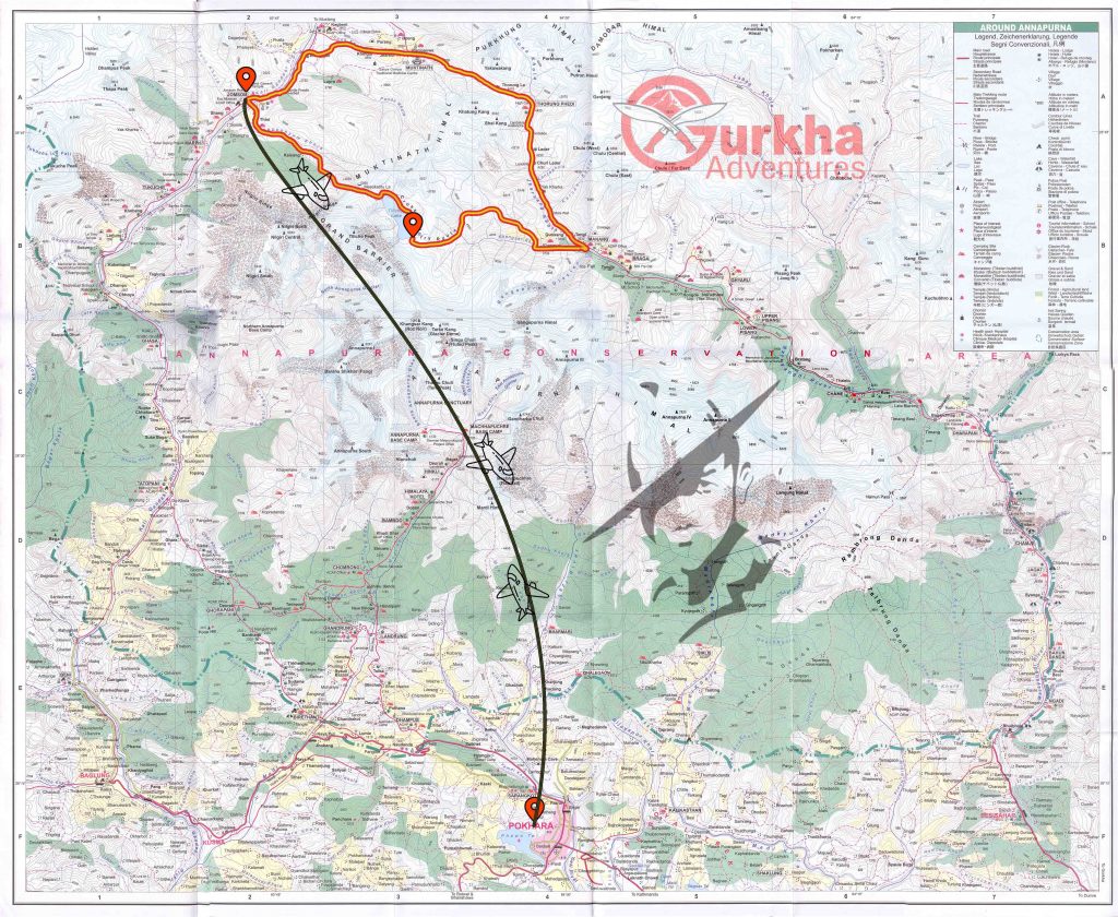 Jomsom Annapurna Circuit Trek Map - Gurkha Adventures