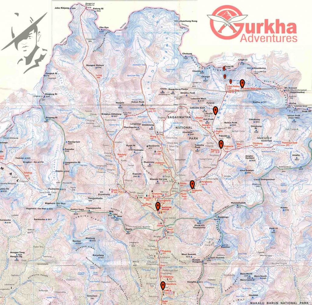 Pumori Expedition Map - Gurkha Adventures